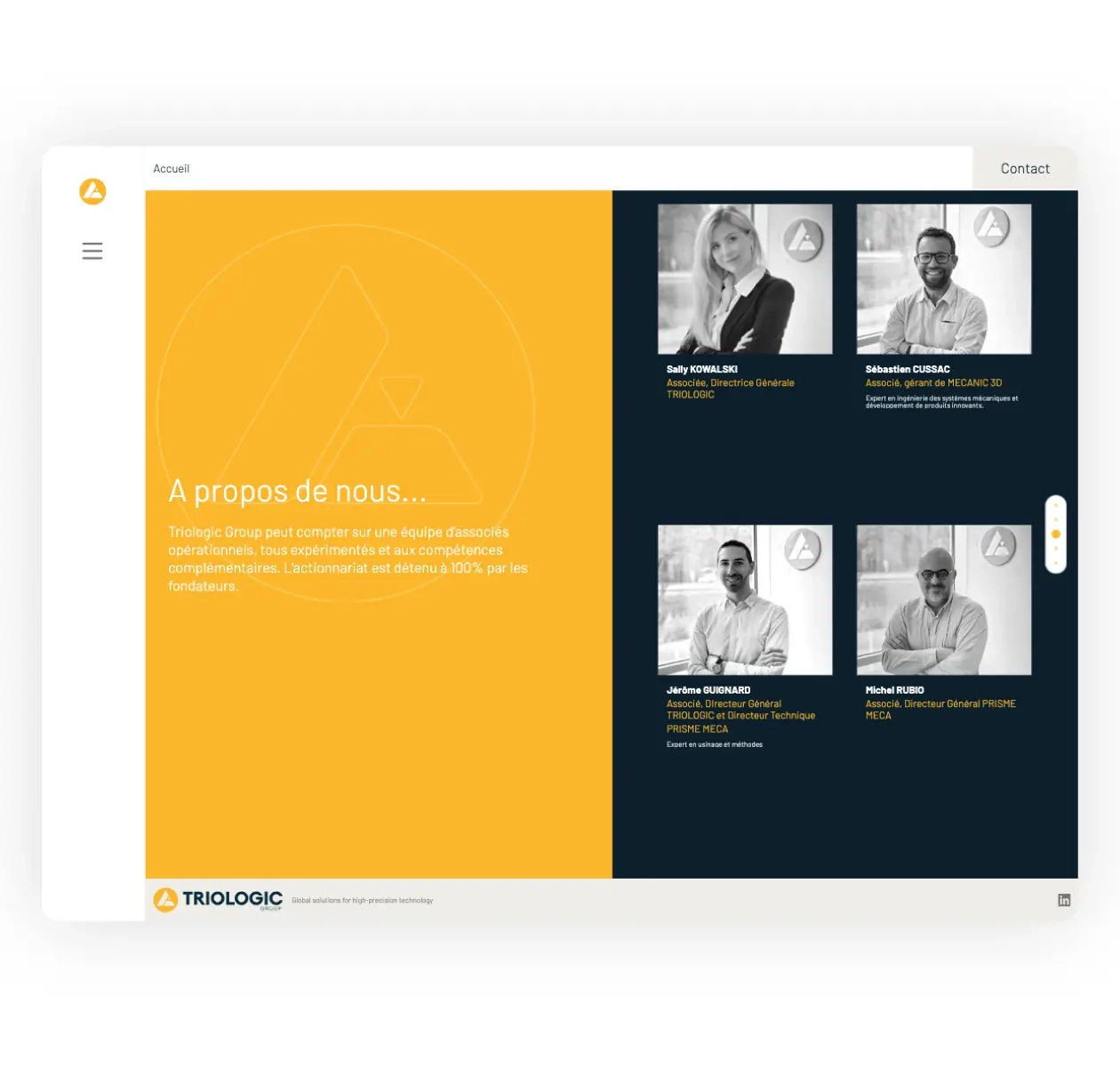 Triologic Group Site web sur mesure dans l'industrie - Studio HB